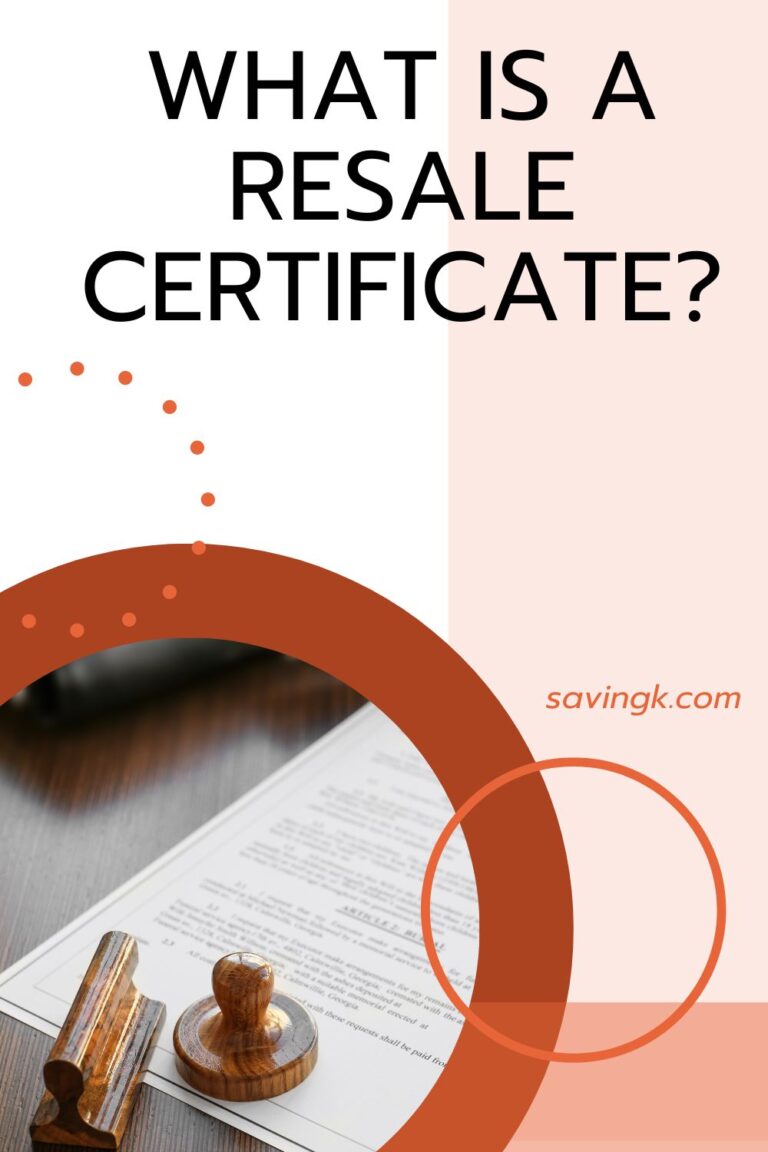 What is a Resale Certificate? - SavingK